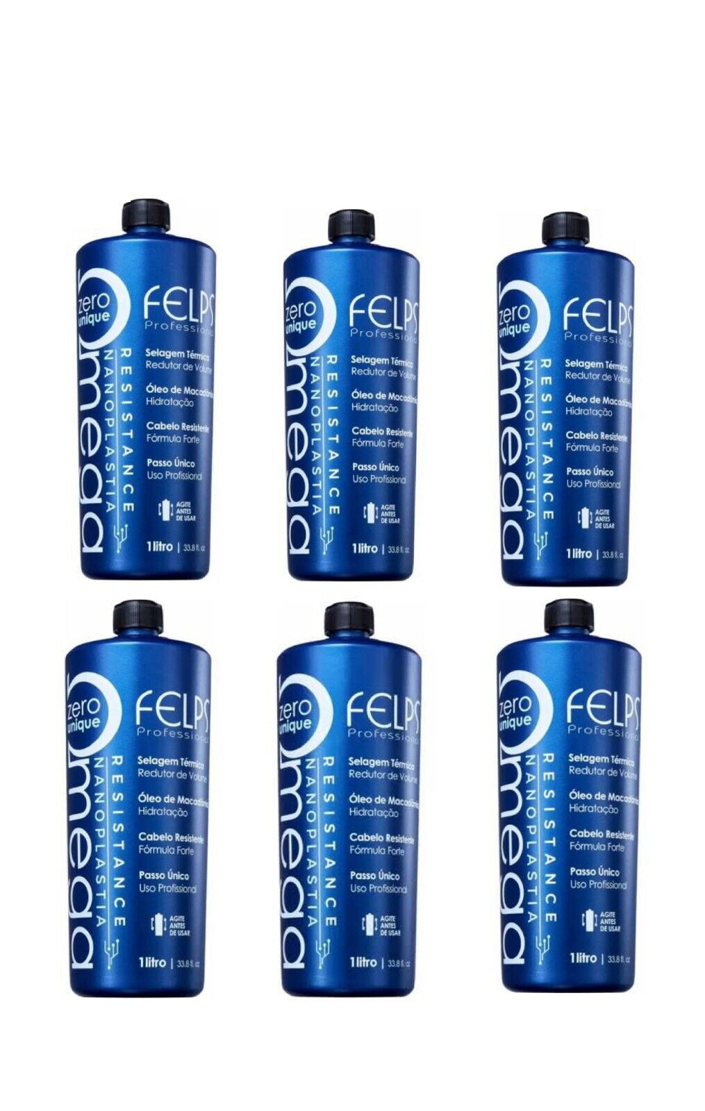 Kit 6x Felps Omega Zero Resistance Nanoplasty Brazilian Keratin Treatm ...